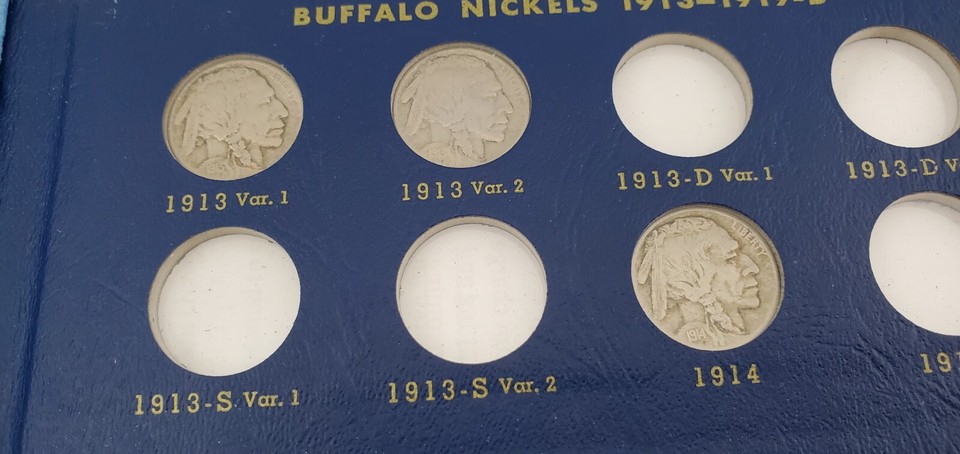 1913 - 1938 Partial Buffalo Nickel Coin Collection In Whitman Album 44 ...