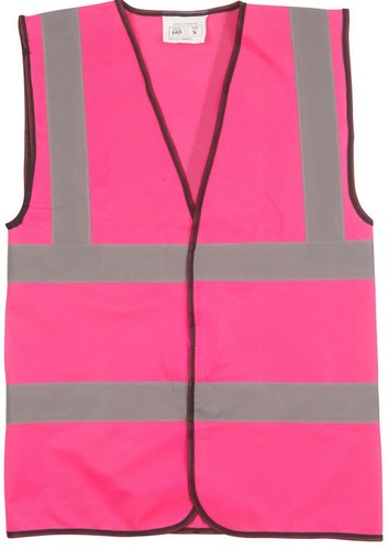 Hot Pink Hi Vis Vest Reflective Visibility Sport Riding Hen Party ...