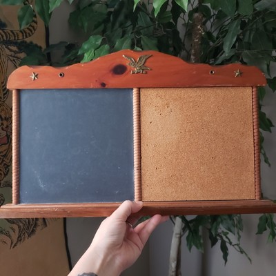 Vintage Message Board Blackboard Cork Board Americana Eagle Stars 1960s ...