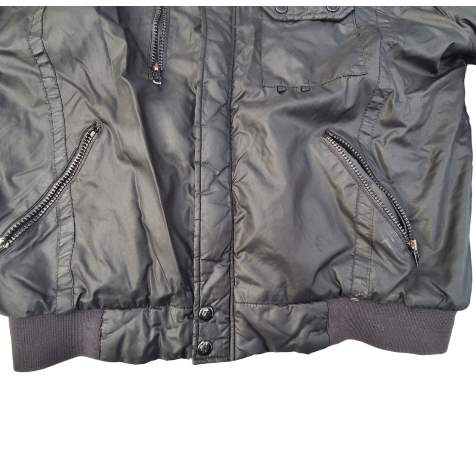 Vintage Swingster Black Satin Jacket Cafe Racer Coat … - Gem