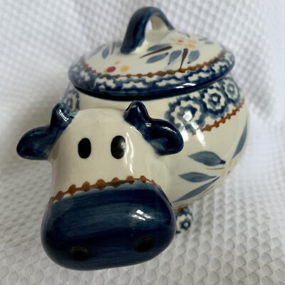 Temptations Old World Black Covered Cow Baker SOUP / SUGAR BOWL ...
