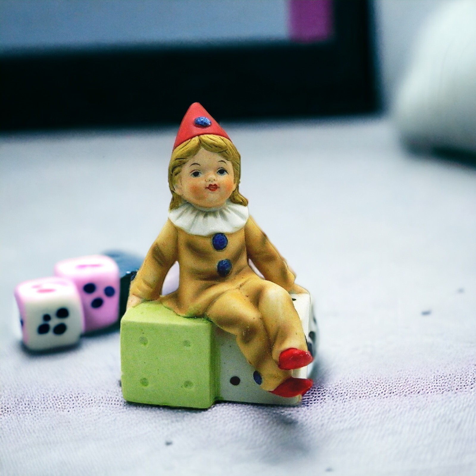Vintage Royal Crown Porcelain Clown Figurine Sitting on Dice | eBay