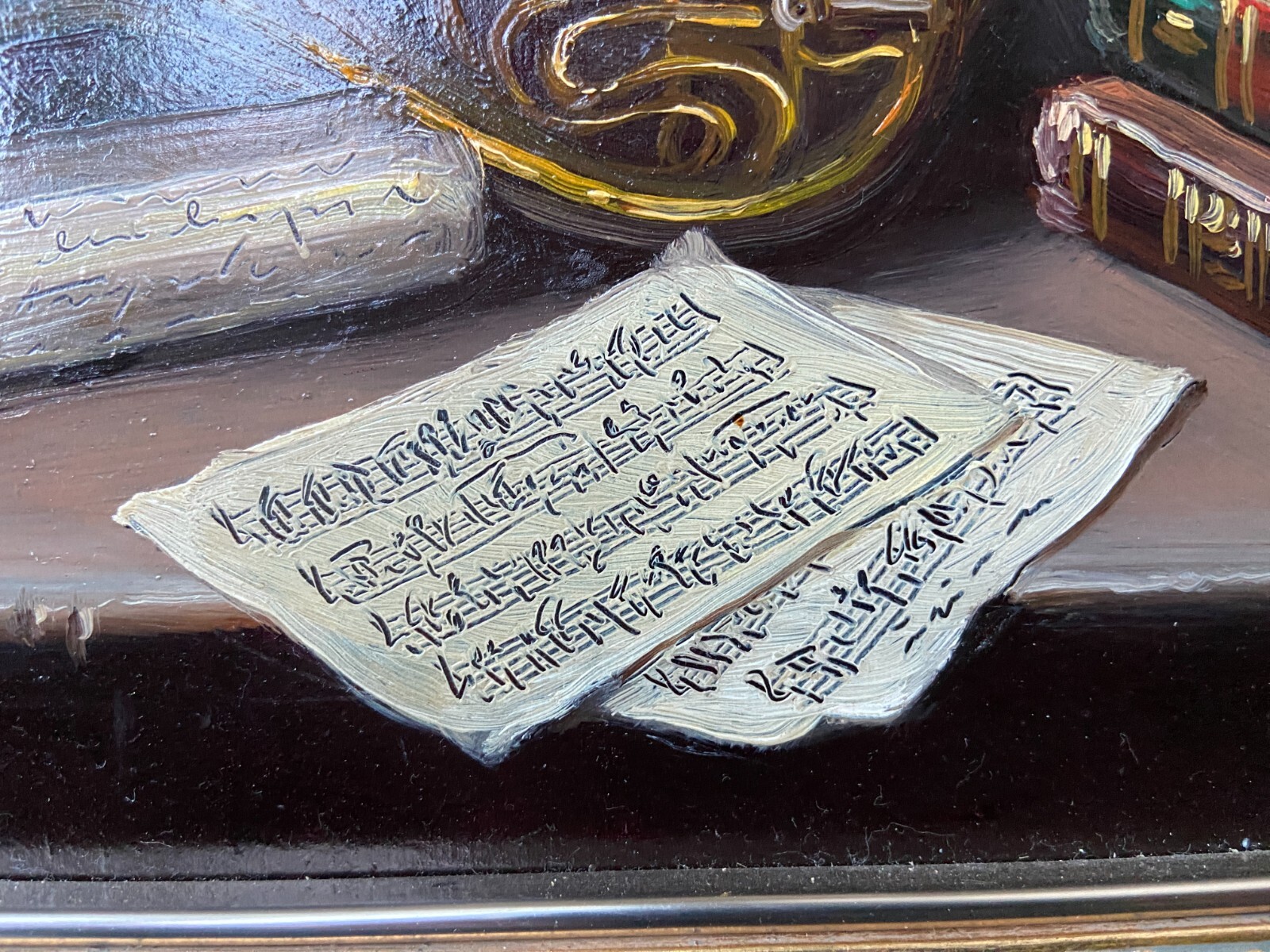 J. Ripoll Oil Paintings - Still Life of books/vase/music (set of 2) | eBay