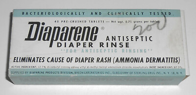 Vintage 1960s Diaparene Diaper Rinse Antiseptic Rash Baby Babies ...