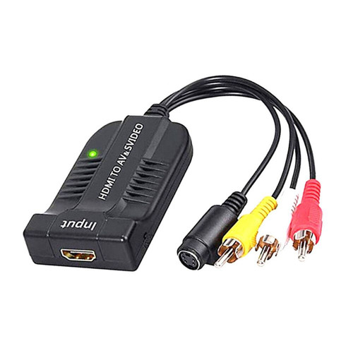 Male AV CVBS HDMI to AV+S-Video Converter HDMI Adapter 1080P with Micro ...