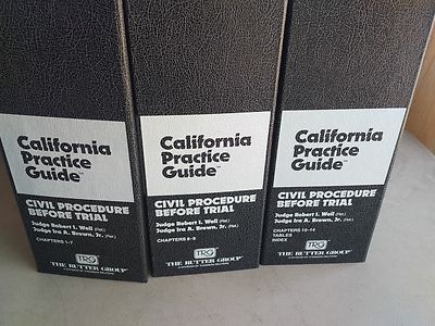 California Practice Guide Rutter Civil Procedure Before Trial June 2023 W/tabs | eBay