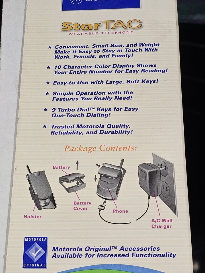 Vintage 90's Motorola StarTAC Wearable Telephone 3000 NIB 723755811461 ...