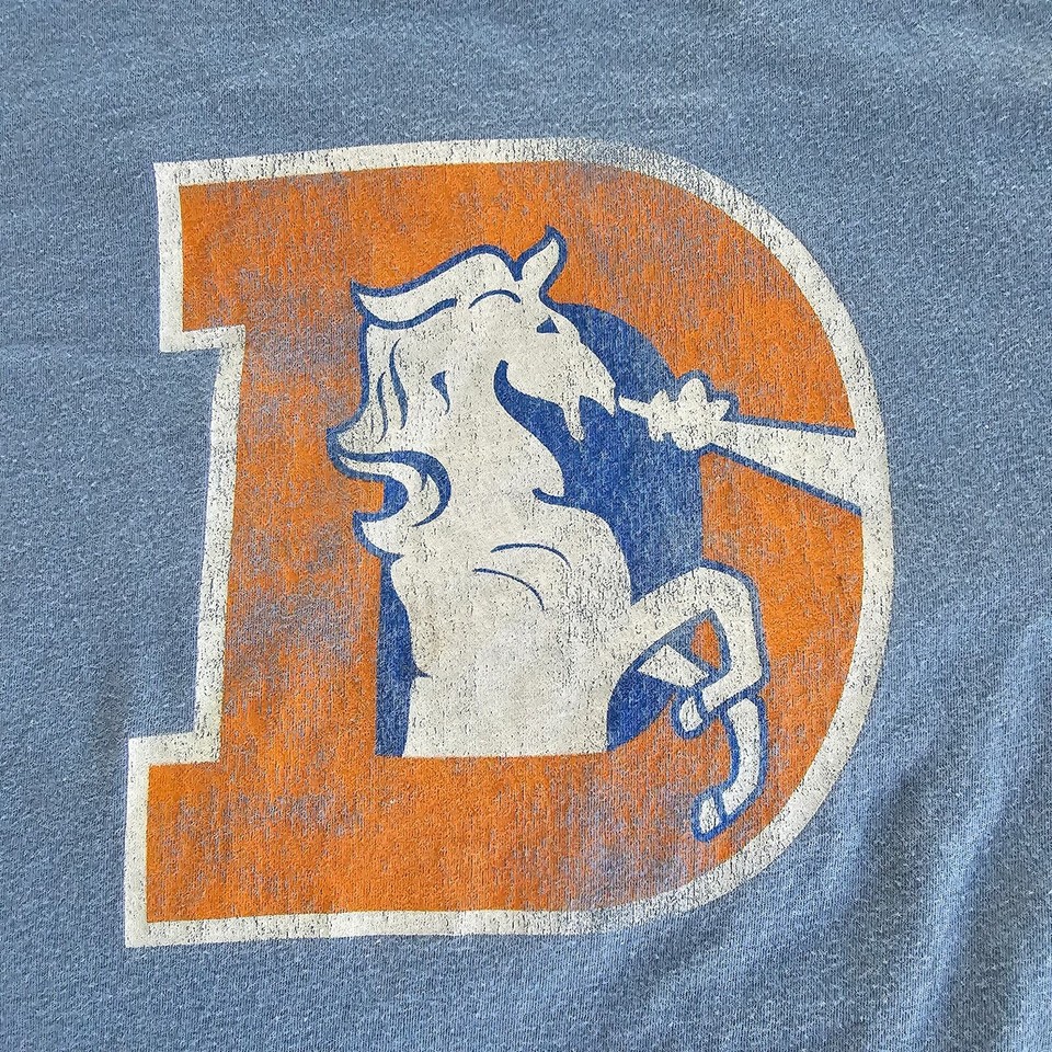 Authentic Retro Sport Blue Retro Denver Broncos Thunder Logo Football ...