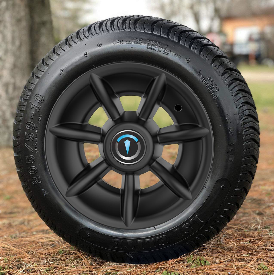 10 inch Golf Cart Wheel Covers,Improved 7 Spoke Chromed Hub Caps for ...