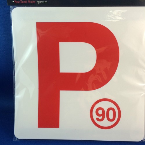 P Plates Magnetic Red on white background set of 2 NSW use only | eBay ...