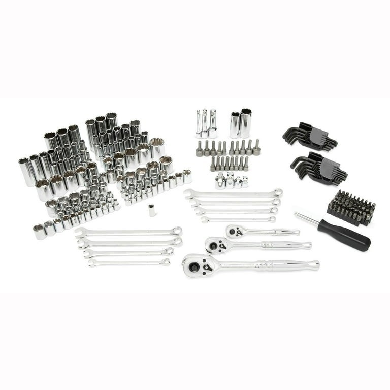 Master Mechanic 205 Piece Mechanics SAE Metric Socket and Tool Set with ...