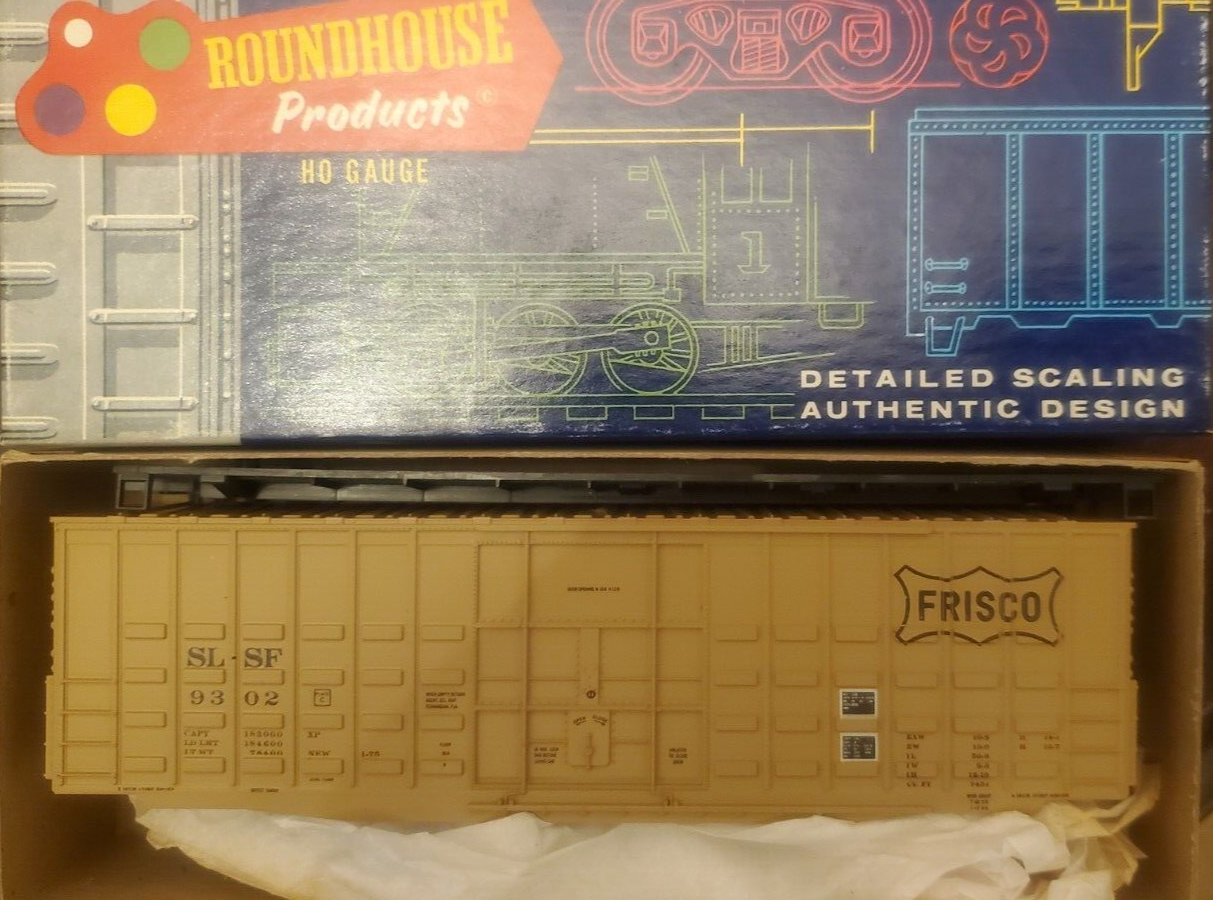 Roundhouse 1808 50' Waffle Sided Box Car SL-SF Frisco #9302 AFTB15 CONS ...