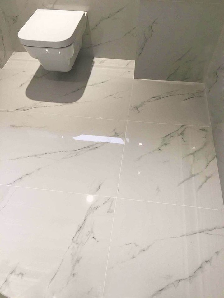 White Marble High Gloss Porcelain Tiles 60x60, 9mm Wall-Floor, Kitchen ...