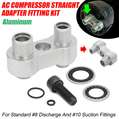 For LS Swap GM R4 A/C Compressor Straight Adapter Fitting Rebuild Kit ...