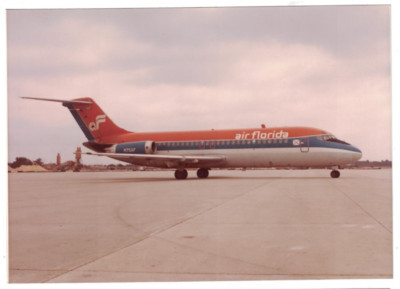 VINTAGE C:1980 PLANE CHASER AIR FLORIDA AIRLINES JET ON TARMAC 5X7 ...