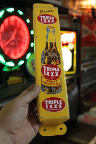 RARE 1950s DRINK TRIPLE XXX COLA SODA POP STAMPED PAINTED METAL PULL ...