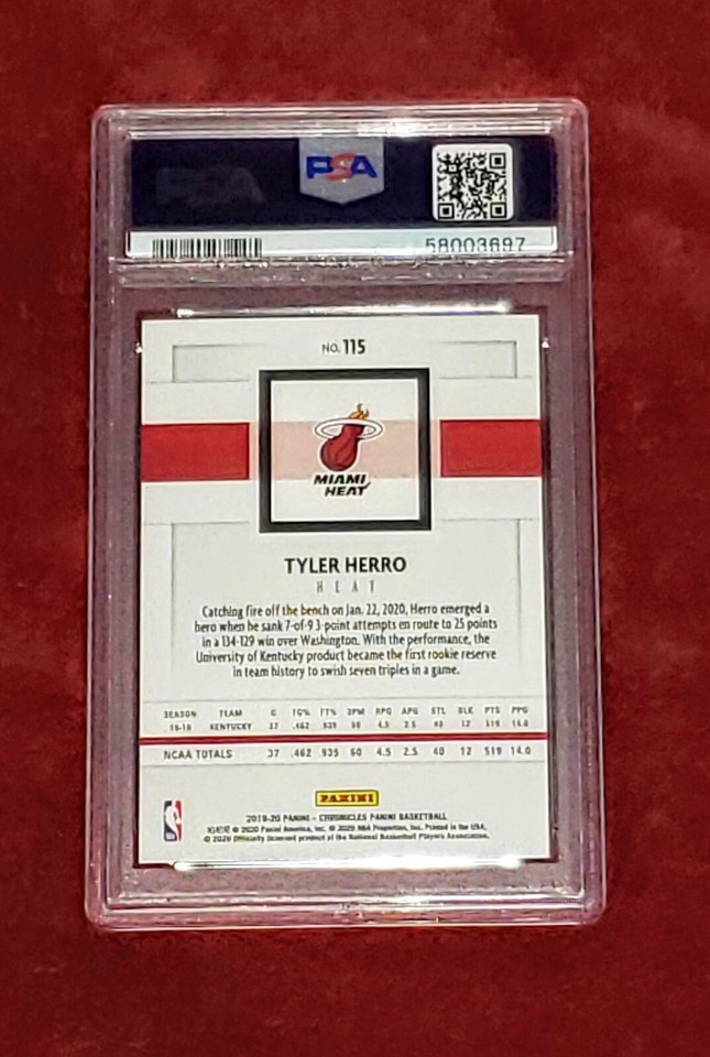 TYLER HERRO ROOKIE 2019 CHRONICLES ROOKIE RC #115 PSA 10 🔥 GEM MINT | eBay
