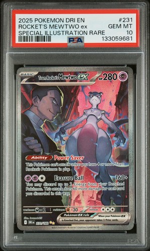 Pokemon Team Rocket's Mewtwo ex 231/182 SIR Destined Rivals GEM MINT ...