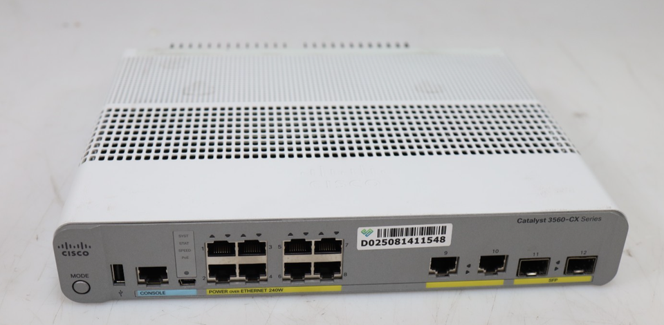 Cisco Catalyst 3560-CX 8x RJ45 PoE+ 2x SFP Switch WS-C3560CX-8PC-S | eBay