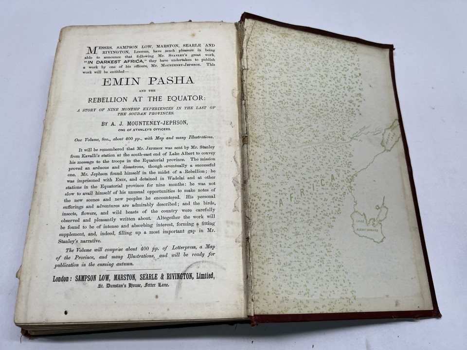 1890 - IN DARKEST AFRICA by HENRY M STANLEY Vol II, MAPS ...