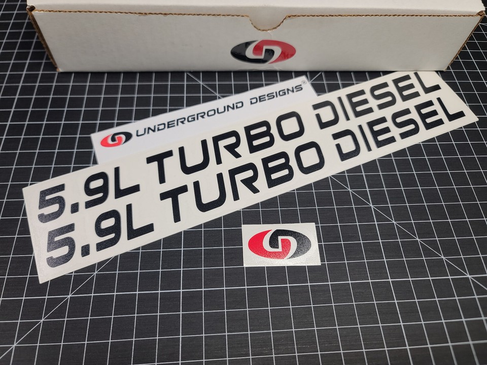 5.9L Turbo Diesel Decals (2p) Truck Hood Stickers Fits 1989-93 Dodge ...
