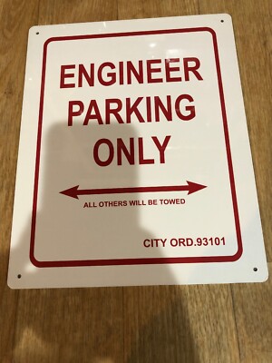 Metal Tin Sign Train Engineer Parking Only All Other Will Be Towed 10x8 ...