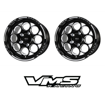 2 VMS Racing Modulo 15x10 Drag Race Track Rims Wheels 5x114 ET20 6.29 ...