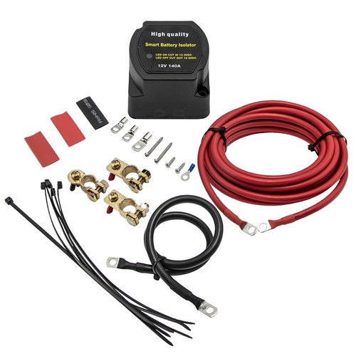 12V 140A Dual Battery Kit Auxiliary Isolator For ATV UTV 4WD RV Car ...