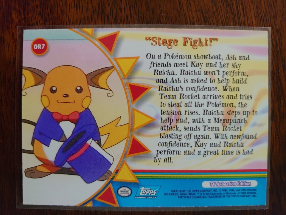 Pokemon - Topps - Stage Fight OR7 - NH - TV Animation Edition | eBay