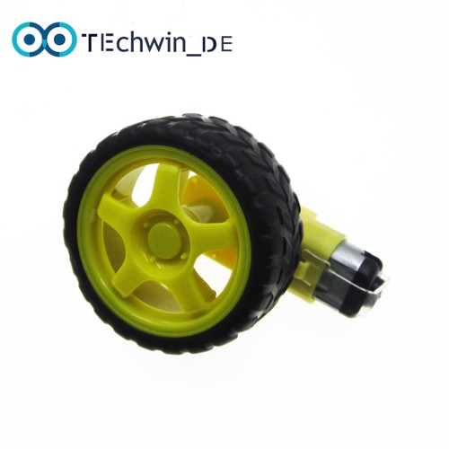 smart Car Robot Plastic Tire Wheel with DC 3-6v Gear Motor for arduino ...