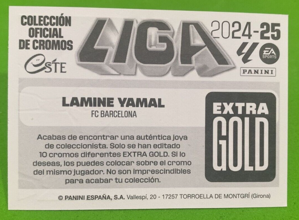 💥 2024-25 LAMINE YAMAL EXTRA GOLD BARCELONA La Liga Este Sticker 💥 ...