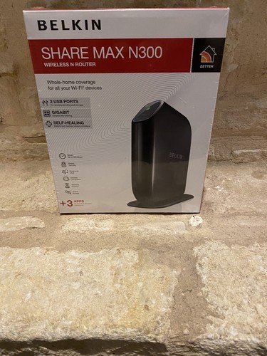 BRAND NEW! BELKIN SHARE MAX N300 WIRELESS ROUTER W/ 2 USB PORTS (PT ...