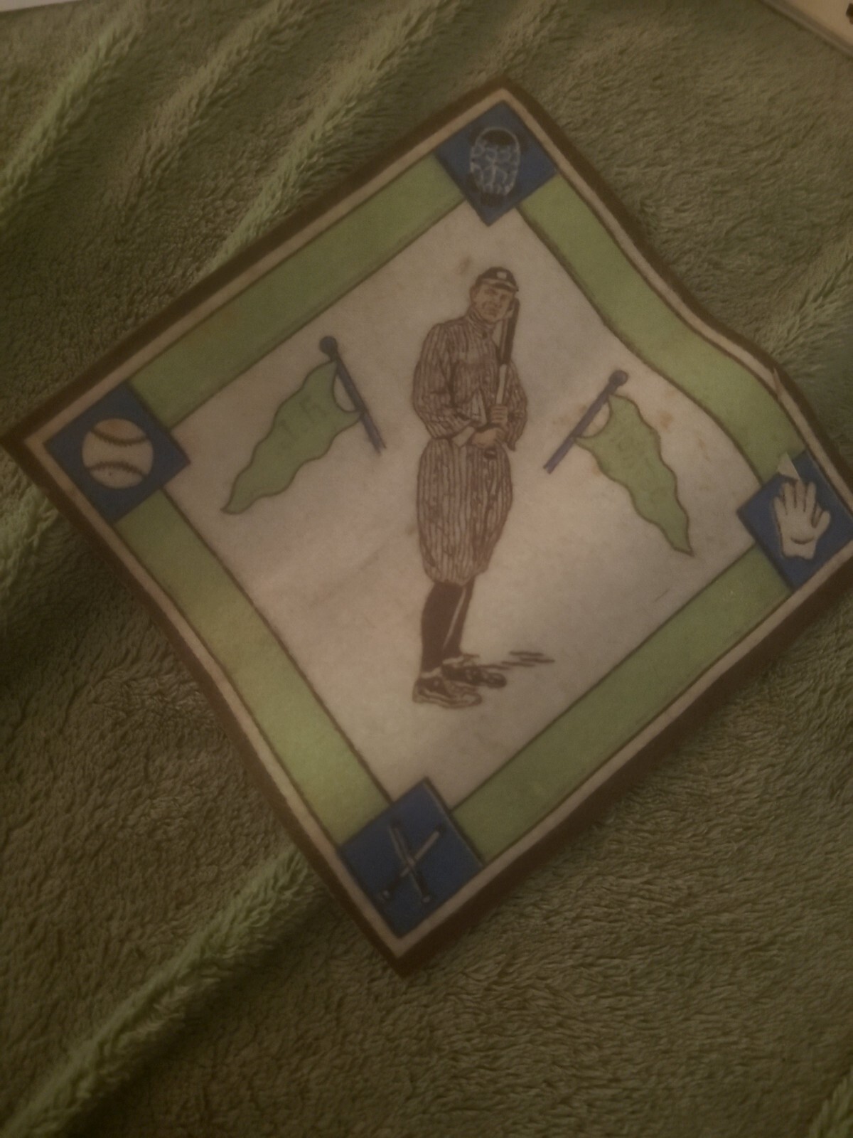 1914 B18 MLB BASEBALL FELT BLANKET GAINOR DETROIT TIGERS RARE MICHIGAN ...