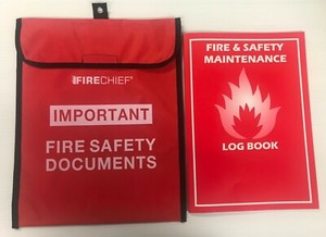 FIRE SAFETY DOCUMENT HOLDER WITH A4 LOG BOOK FABRIC COMPLIANT | eBay