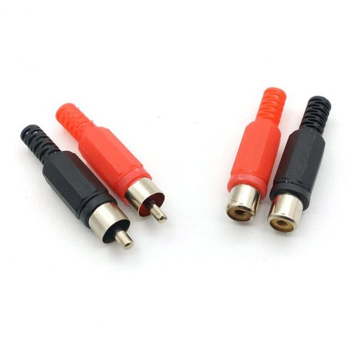 RCA Male Female Plug Adapter Solder Audio Video Phono Cable Welding ...