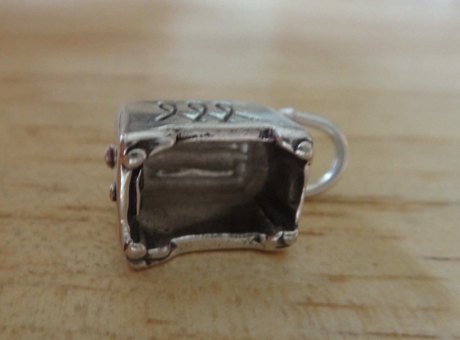Sterling Silver 13x9x8mm Heavy 4 gram Detailed Toaster Appliance Charm ...