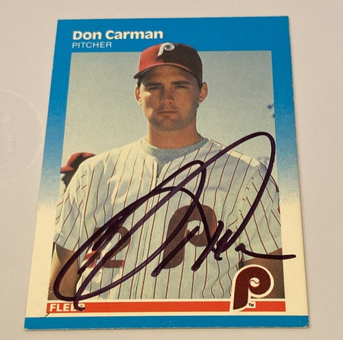1987 Fleer SIGNED Autographed Don Carman, PHILLIES #171 Baseball Card ...