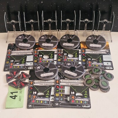 Star Wars X-Wing Miniatures Game Ship Models TIE Fighter Swarm x6 ...
