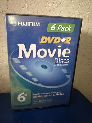 Fujifilm 6 Pack DVD+R Movie Discs. 4.7GB /Go 120 minutes/6 Hrs In SLP ...