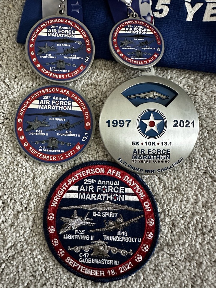 Air Force Marathon 2021 Fly Fight Win Challenge Medals Patch & Towel | eBay