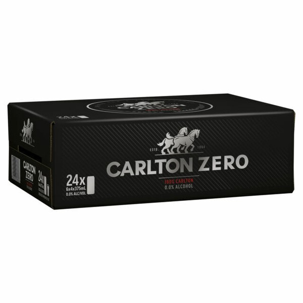 Carlton Zero Non-Alcoholic Beer 375ml Can (Pack of 24) for sale online ...