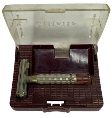 Vintage 1950s Gillette Red Tip Double Edge Safety Razor w/ Original ...