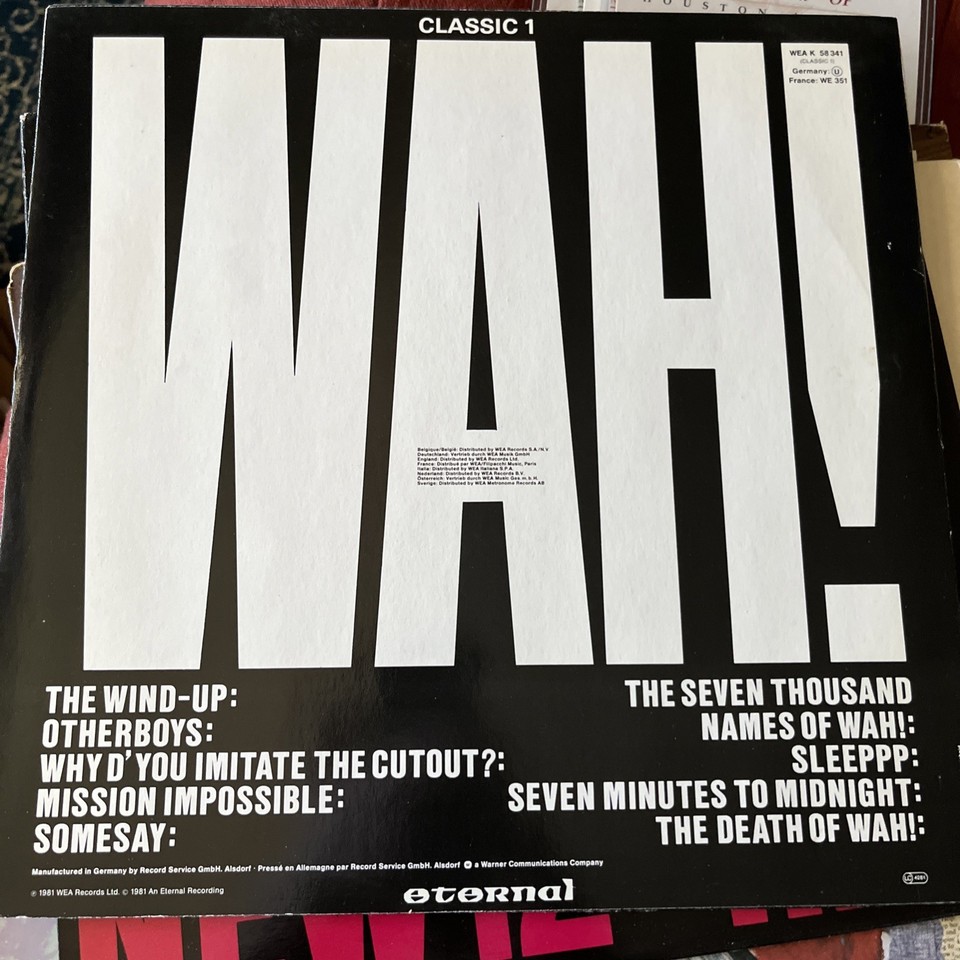 WAH! LP 1980'S ROCK Eternal NAH=POO punk Pete Wylie FIRST PRESSING ...