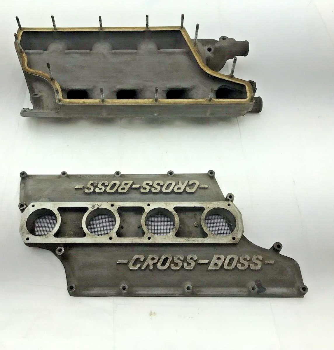 1970 Cross Boss NOS Autolite Ford Carbs 302 4V Inline Induction Intake ...