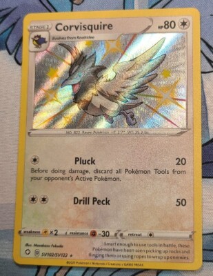 Pokémon TCG Corvisquire Shining Fates SV102/SV122 Shiny Holo Rare NM | eBay