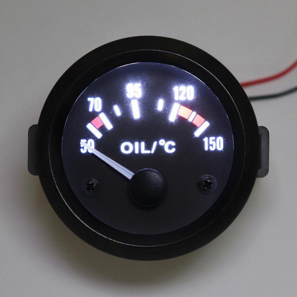 Universal Car Oil Temperature Gauge 12V 2" 52MM LED Electrical with ...