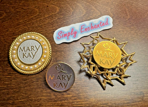 Three (3) Mary Kay Vintage Lapel Pins and Two (2) Mary Kay Vintage Pin ...