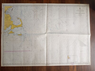 ORIGINAL ANTIQUE MAP TERRITORY NAUTICAL CHART Georges Bank and ...