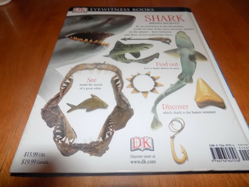SHARK EYEWITNESS BOOKS Sharks Great Whites DK Illustrated Guide Nature ...