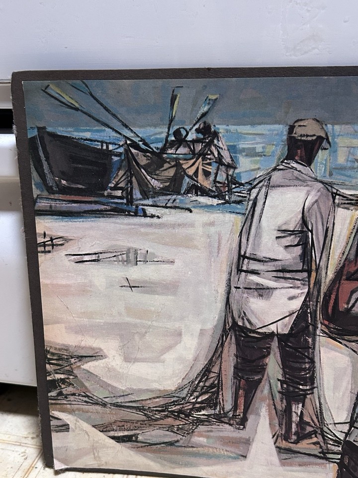 Artist JOE COX 1955 FISHERMAN FISHING NETS Reproduction PRINT MCM | eBay
